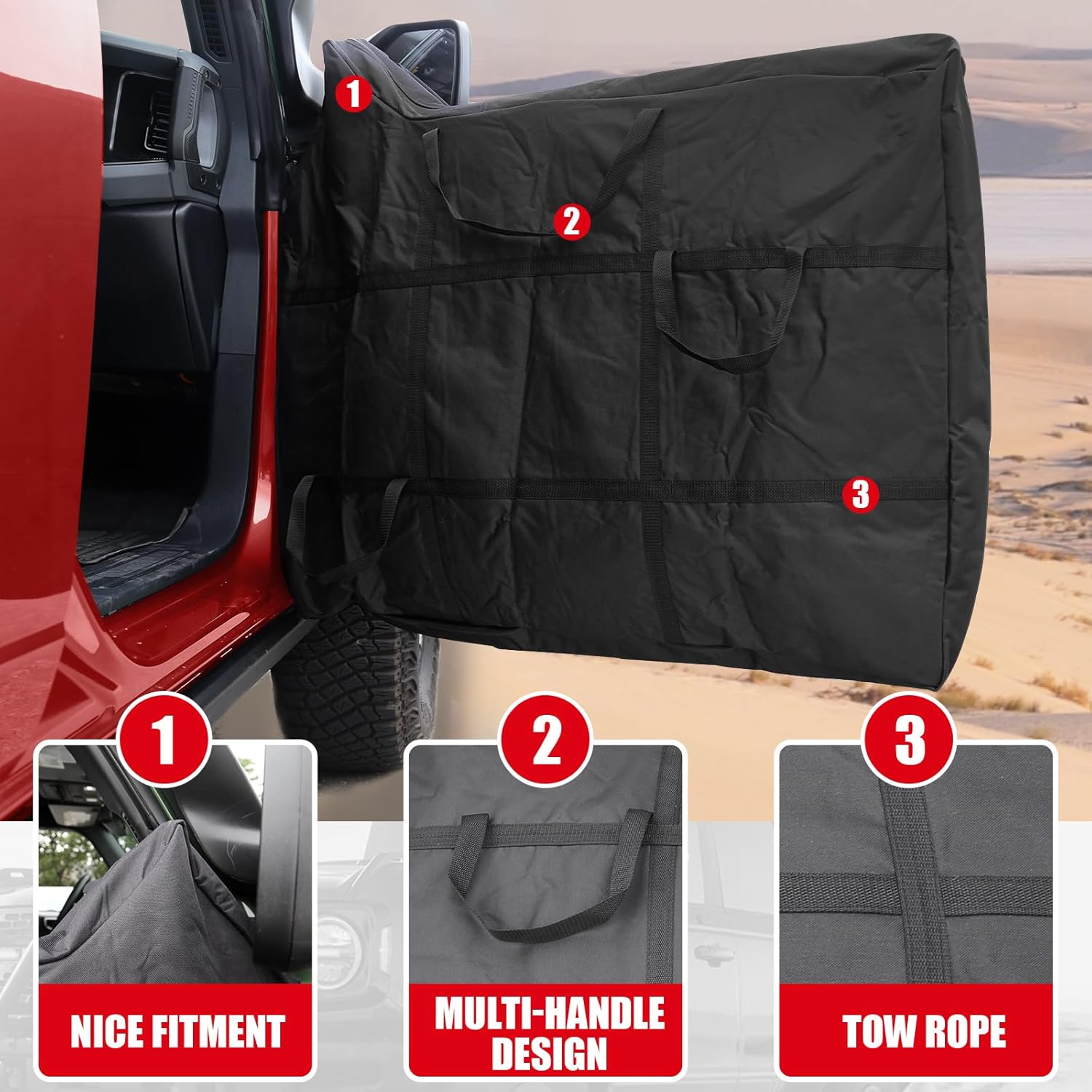 2021+ Ford Bronco Door Storage Bags Front / Rear - 4 Doors – RPM Bronco