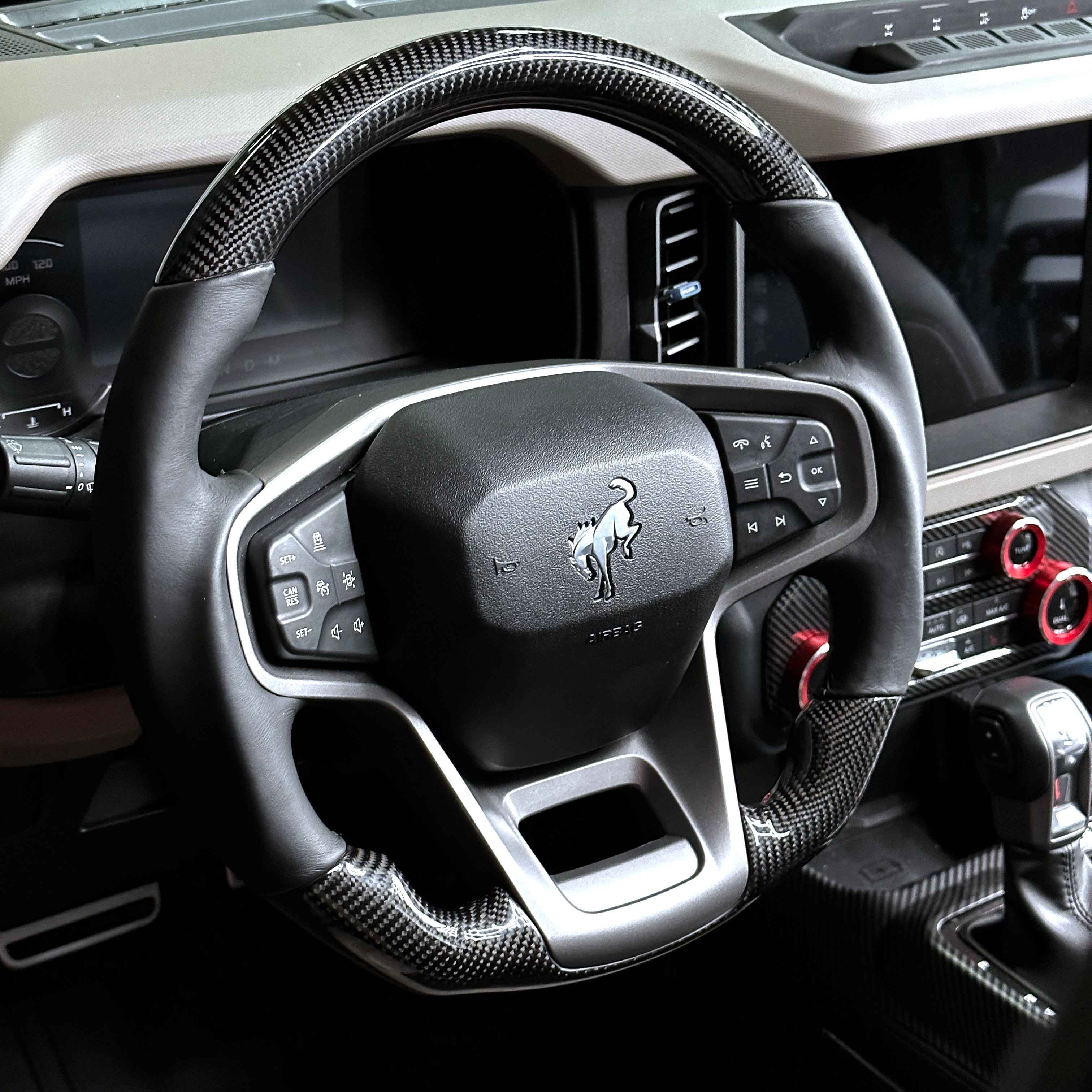 2021+ Ford Bronco Carbon Fiber Heated Steering Wheel - Fits 2 and 4 Do ...