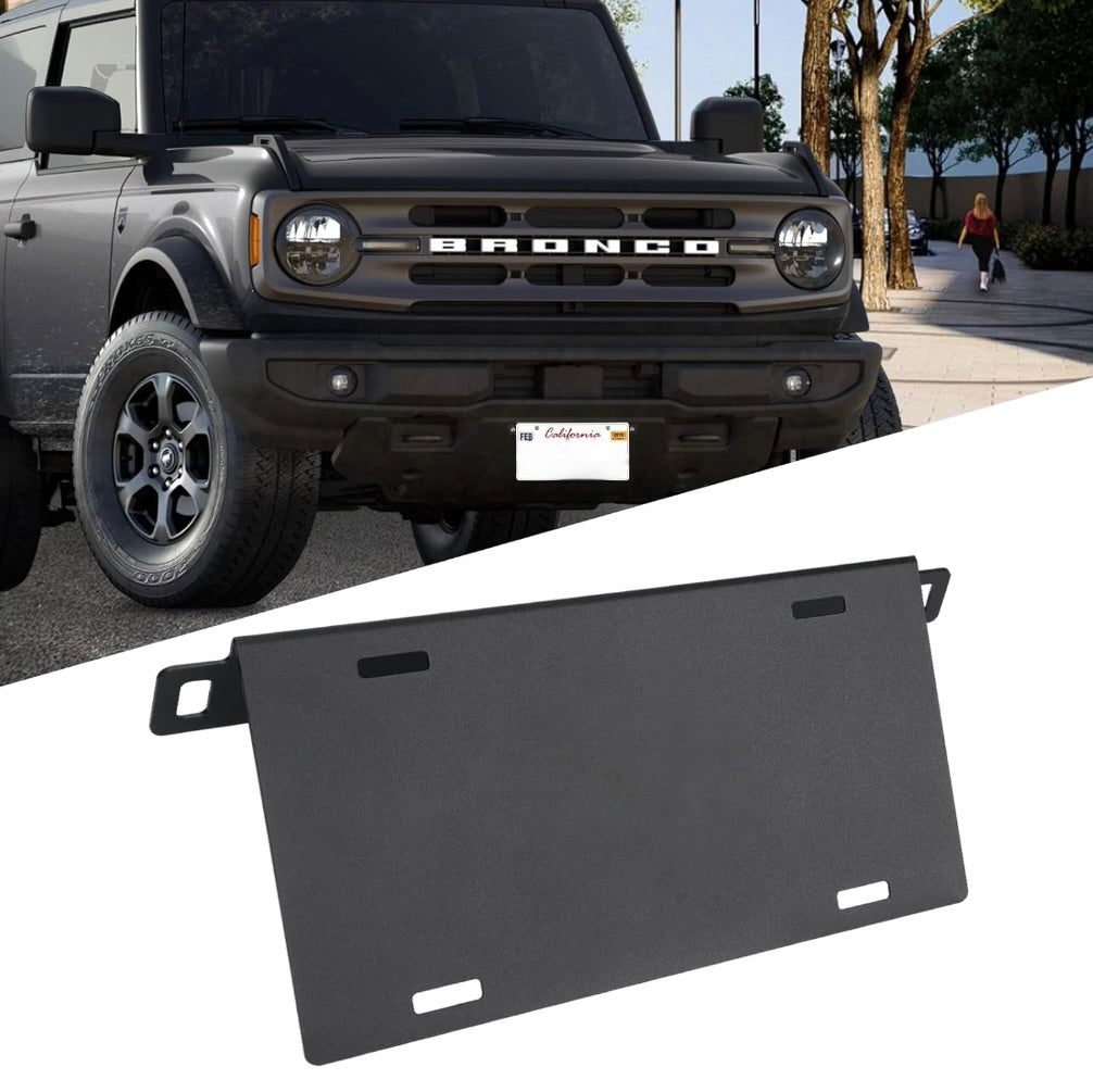 2021+ Ford Bronco Front Bumper Licence Plate Mount- Fits 2 & 4 Door ...