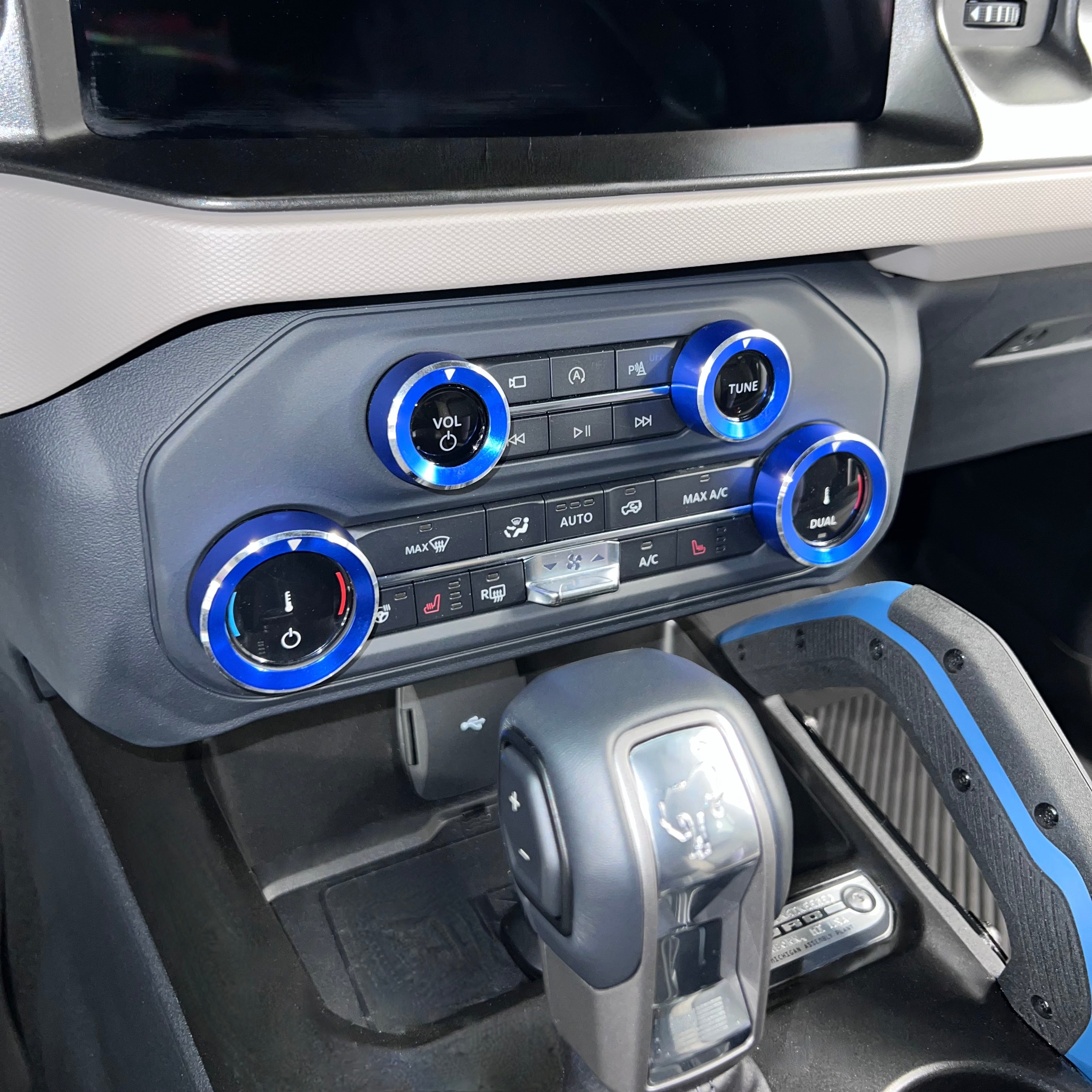 2021+ Ford Bronco Central Panel Button Cover (RED or BLUE)- Fits 2 & 4 ...